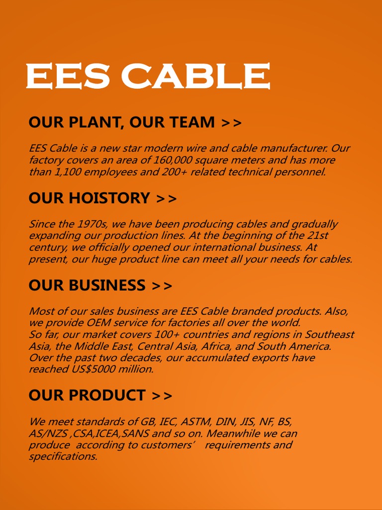 EES Cable: Global Manufacturing Leader | PDF | Electricity | Electrical ...
