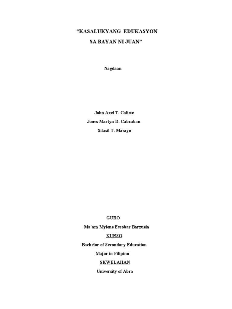 Bsed Filipino Report! | PDF