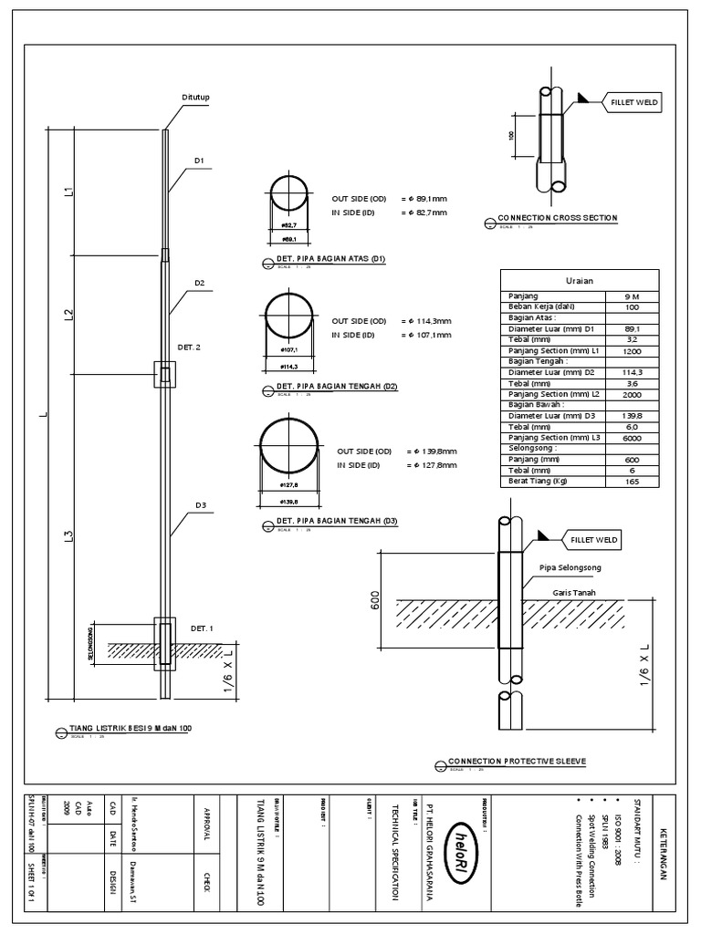 H-9 Tiang Listrik 9 MTR Dan 100 | PDF