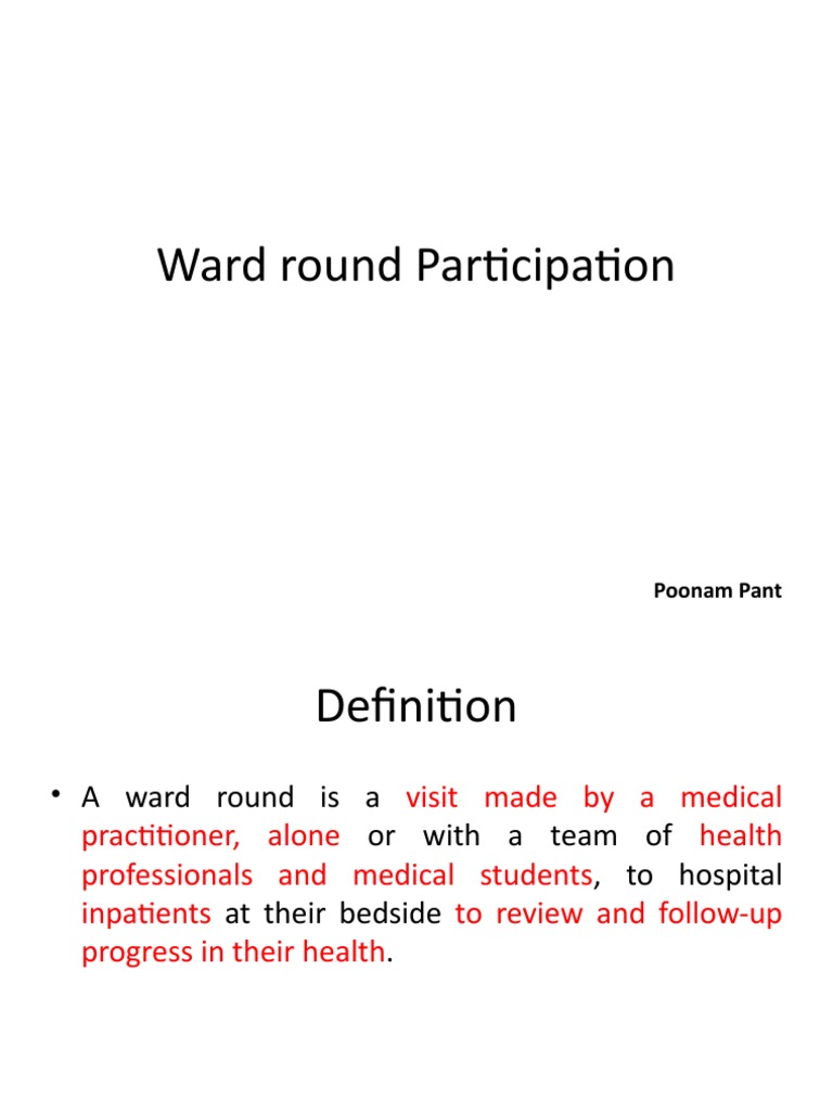 Ward Round Participation | PDF | Pharmacy | Hospital