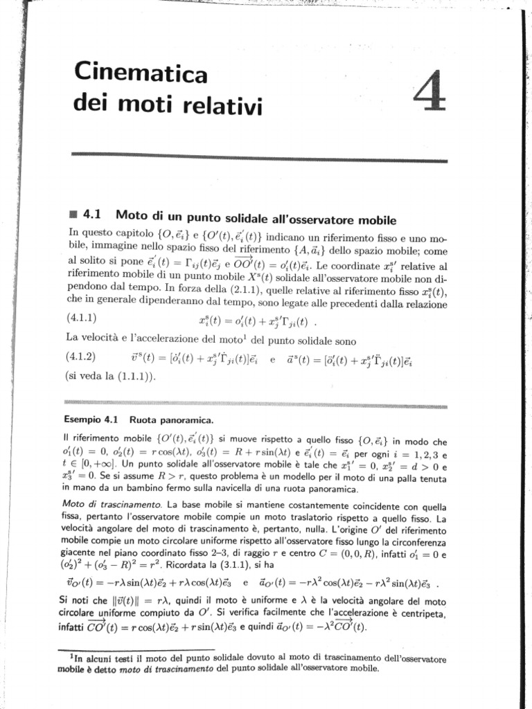 4 - Cinematica Dei Moti Relativi | PDF