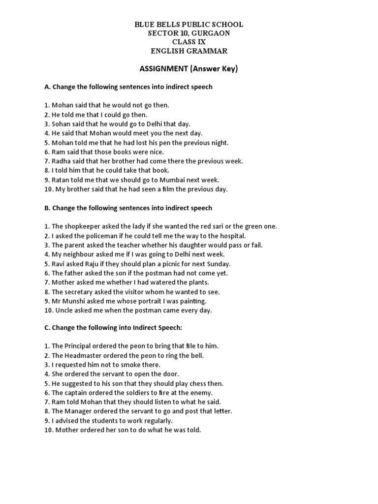 Grammar Assignment 5 Answer Key | PDF | Language Arts & Discipline