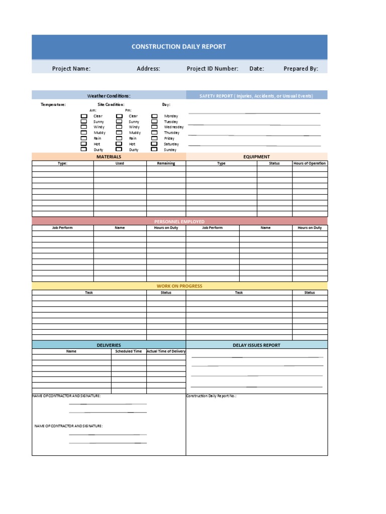 Construction Daily Report | PDF