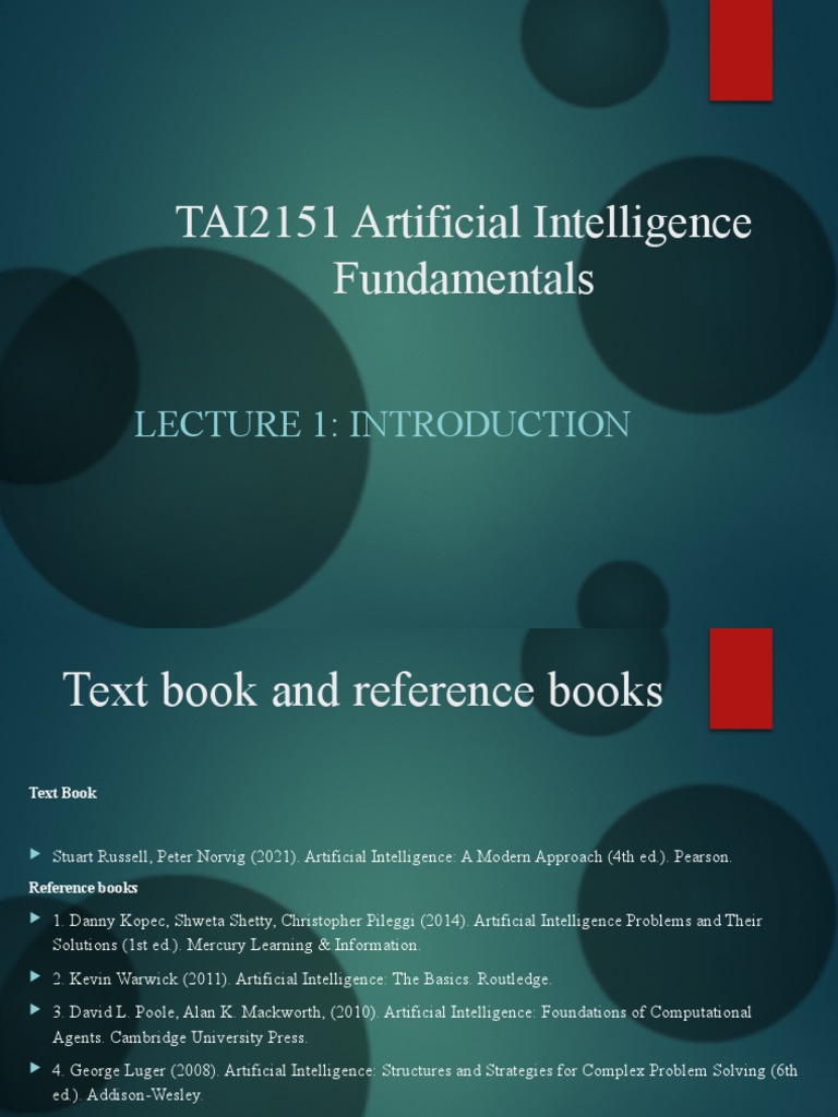 Lecture01 Introduction To Artificial Intelligence - S | PDF | Artificial Intelligence ...