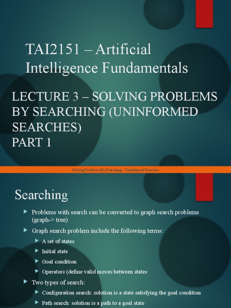 Lecture03 Uninformed Search Part 1 S Pdf Queue Abstract Data Type Applied Mathematics 