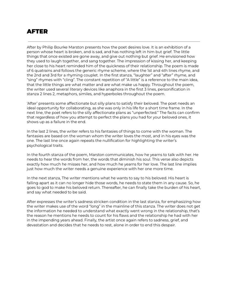 AFTER | PDF | Poetry | Rhyme