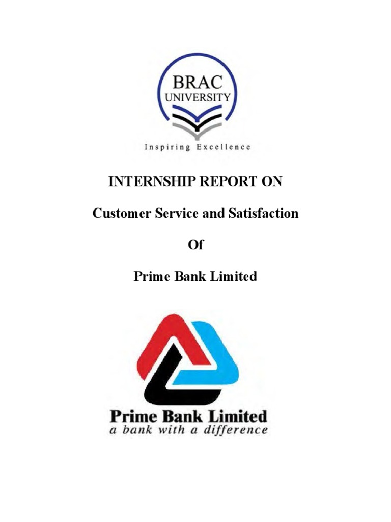 Internship Report On Customer Service and Satisfaction of Prime Bank ...
