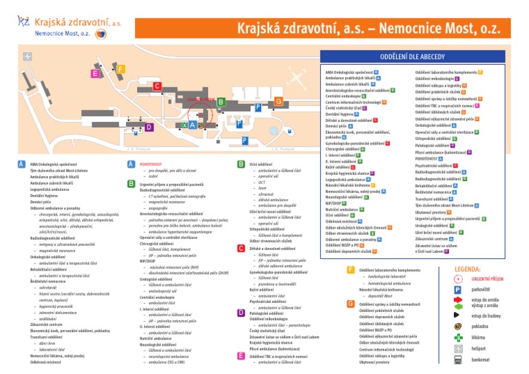 Mapa areálu Nemocnice Most | PDF