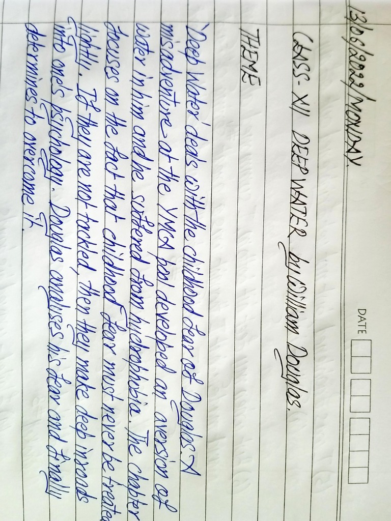 Class 12 Deep Water Handwritten Notes | PDF