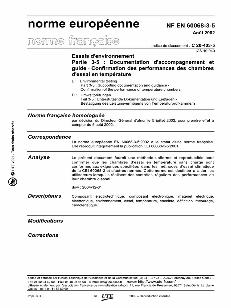 NF en 60068-3-5 | PDF