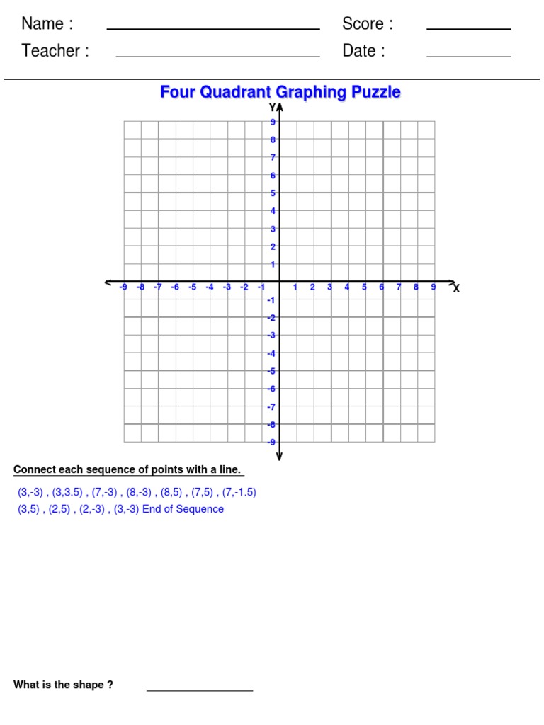 Four Quadrant Graphing Puzzle Solution | PDF