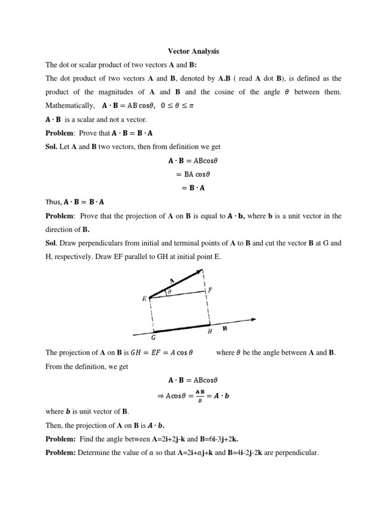 Note On Vector Analysis | PDF | Euclidean Vector | Divergence