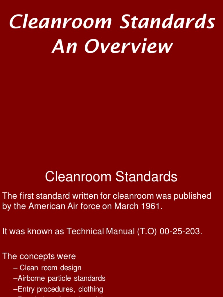 Cleanroom Standards An Overview | PDF | Chemistry