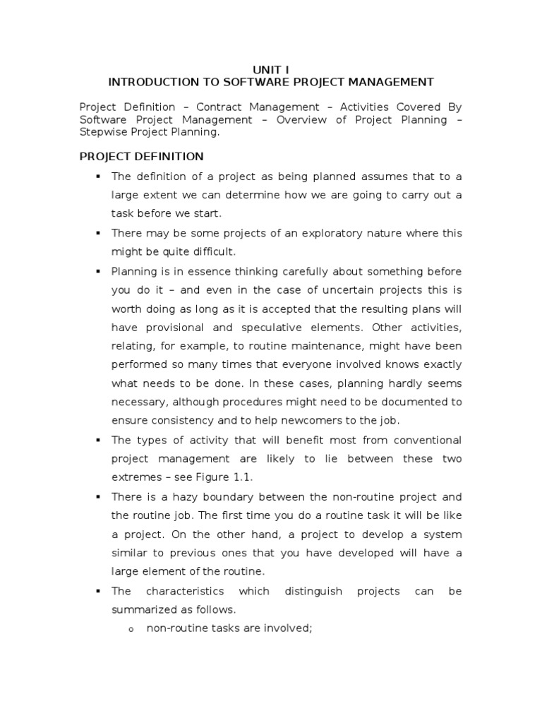 Unit I Introduction To Software Project Management | PDF | Project ...