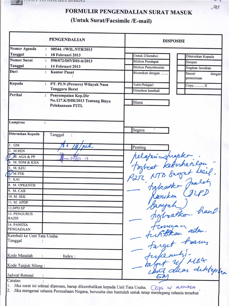 Sk.127.kdir-2013 TTG Biaya Pelaksanaan P2TL 0001 | PDF