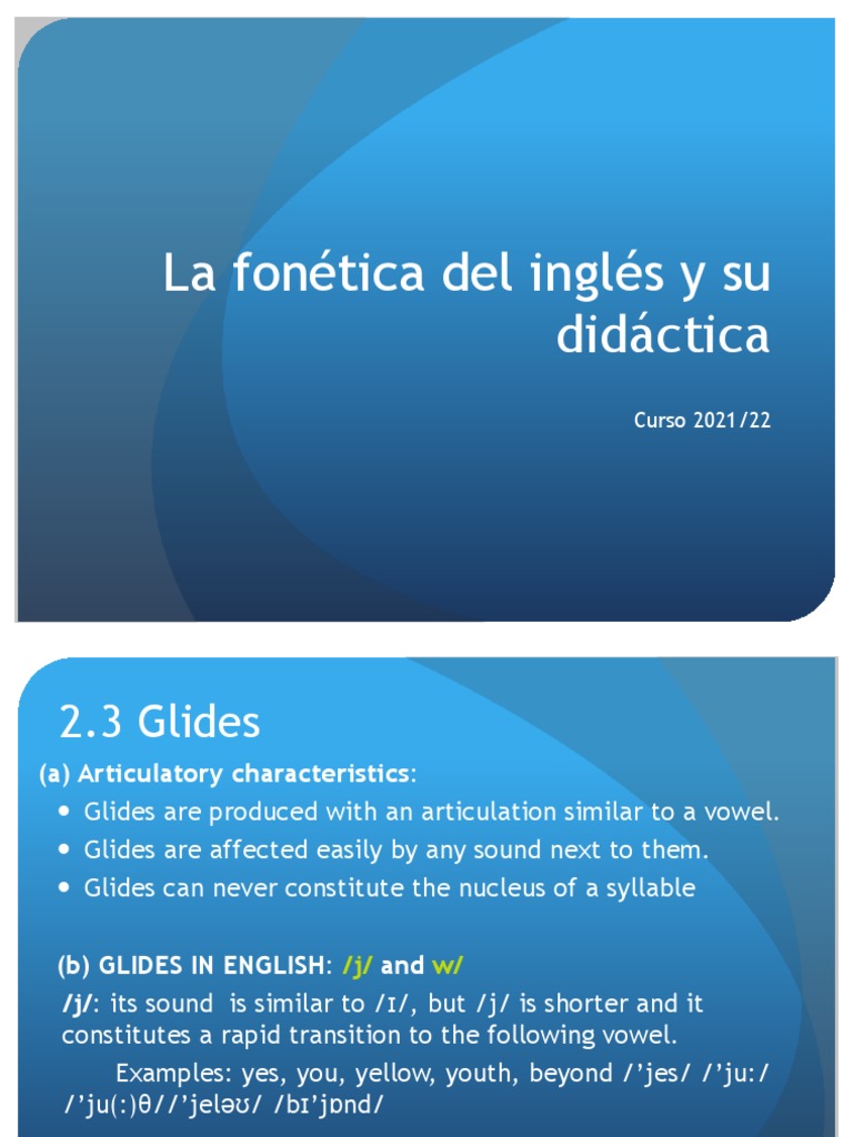 Understanding Glides in English Phonetics | PDF