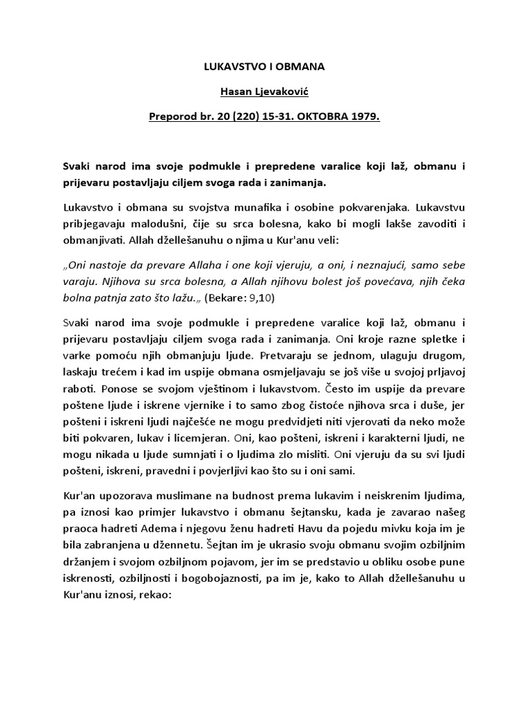 Lukavstvo I Obmana | PDF