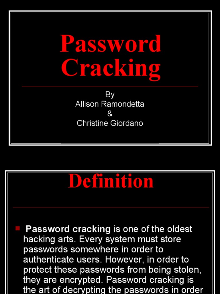 Password Cracking Powerpoint | PDF | Password | Security Technology