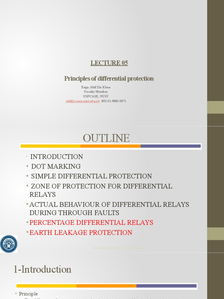 Lec4 Differential Protection | PDF | Relay | Transformer
