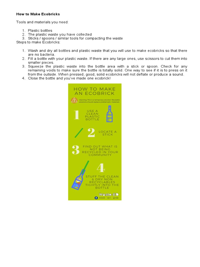 How To Make Ecobricks | PDF | Social Science | Home & Garden