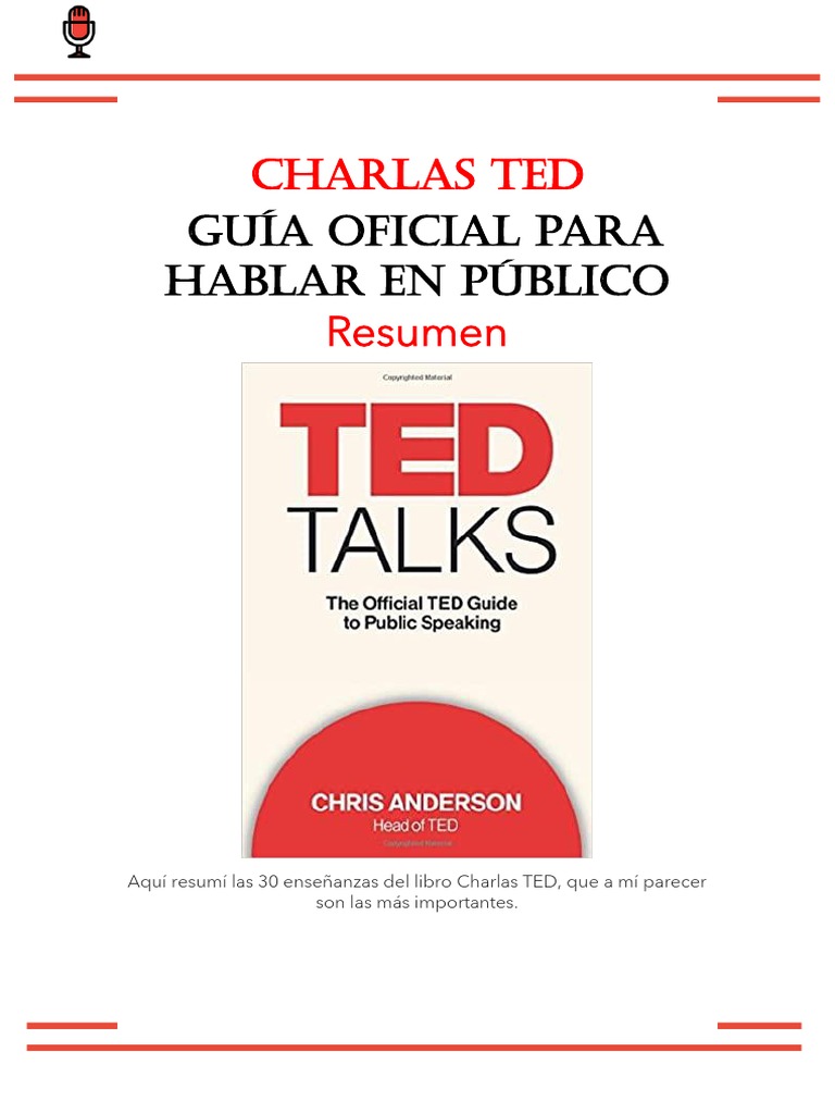 30 Enseñanzas Del Libro Charlas TED | PDF