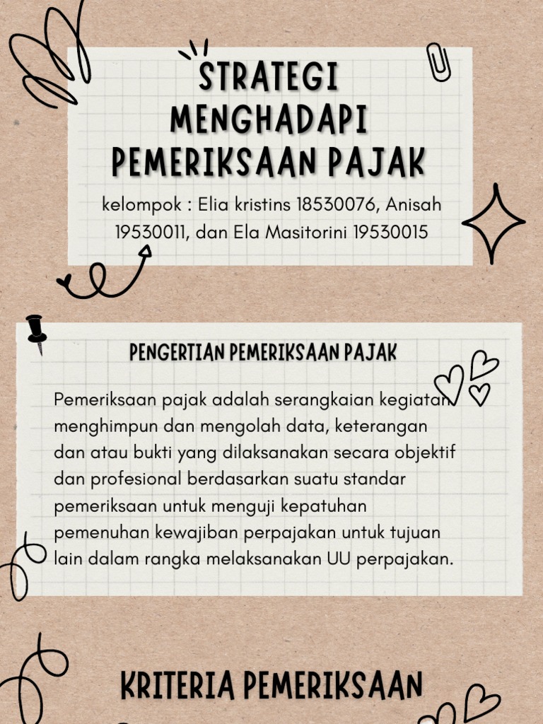 Strategi Menghadapi Pemeriksaan Pajak | PDF Strategi Menghadapi Pemeriksaan Pajak | PDF