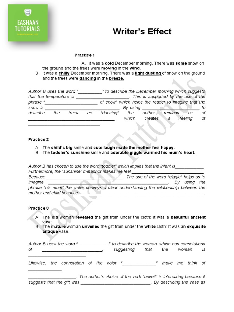 Writer - S Effect | PDF | Adjective | Feeling