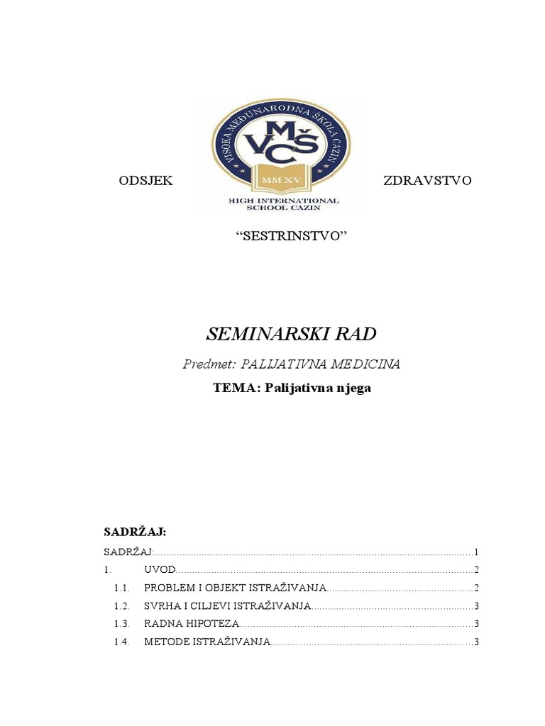 Palijativna Njega | PDF