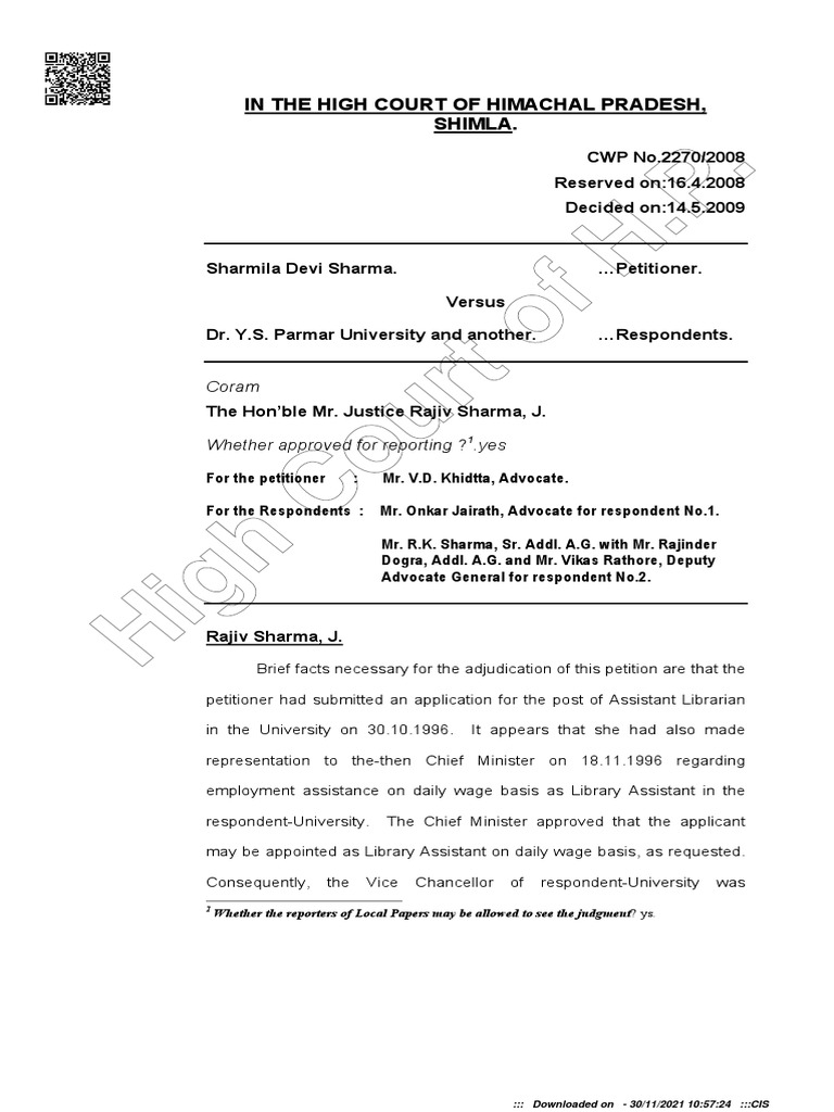 Sharmila Devi Judgement | PDF | Employment | U.S. State