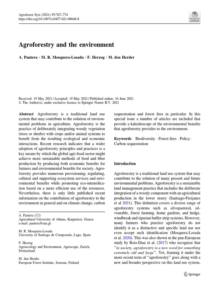 Agroforestry For Soil Health | PDF | Agriculture | Biodiversity