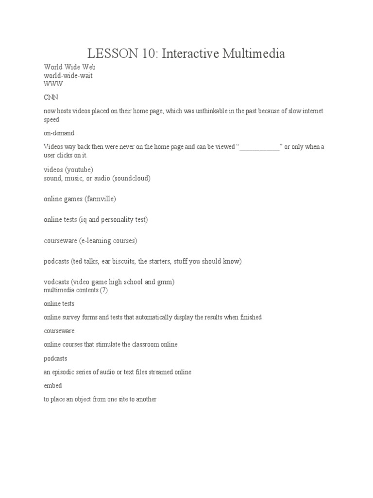 LESSON 10 Interactive Multimedia | PDF
