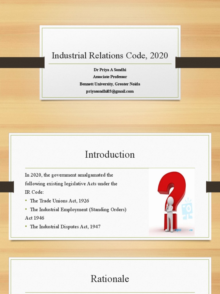 Industrial Relations Code Overview | PDF | Employment | Strike Action