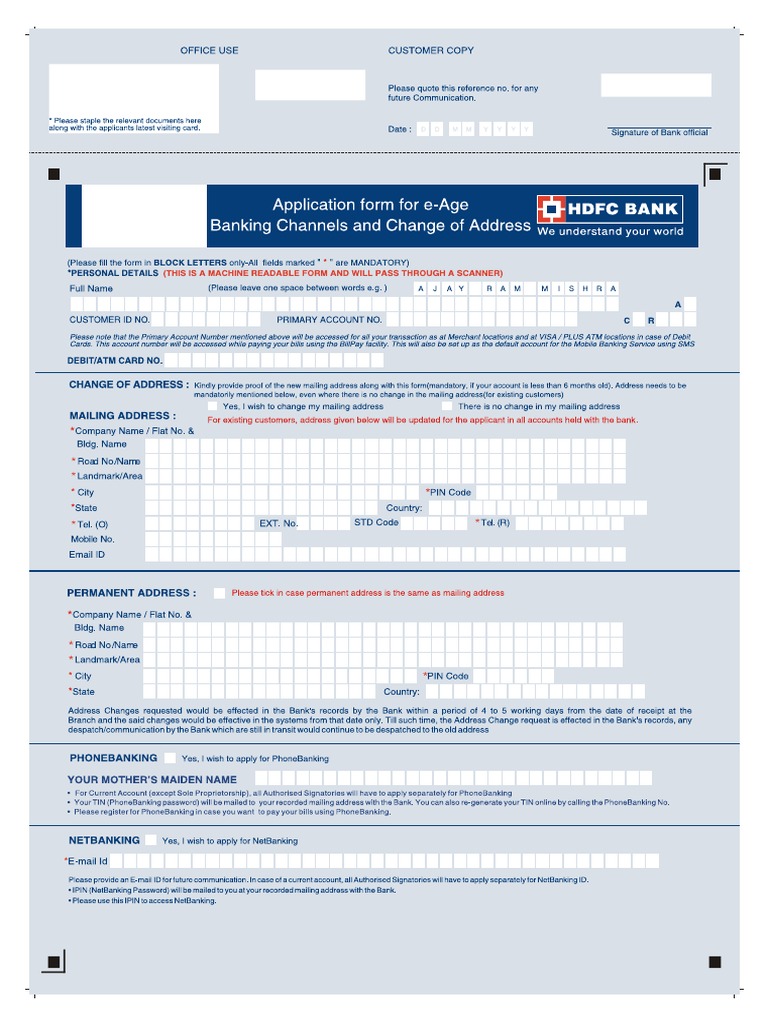 Bank Form | PDF