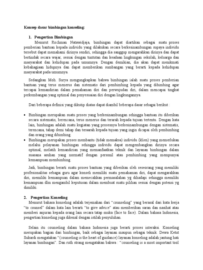 Konsep Dasar Bimbingan Konseling | PDF