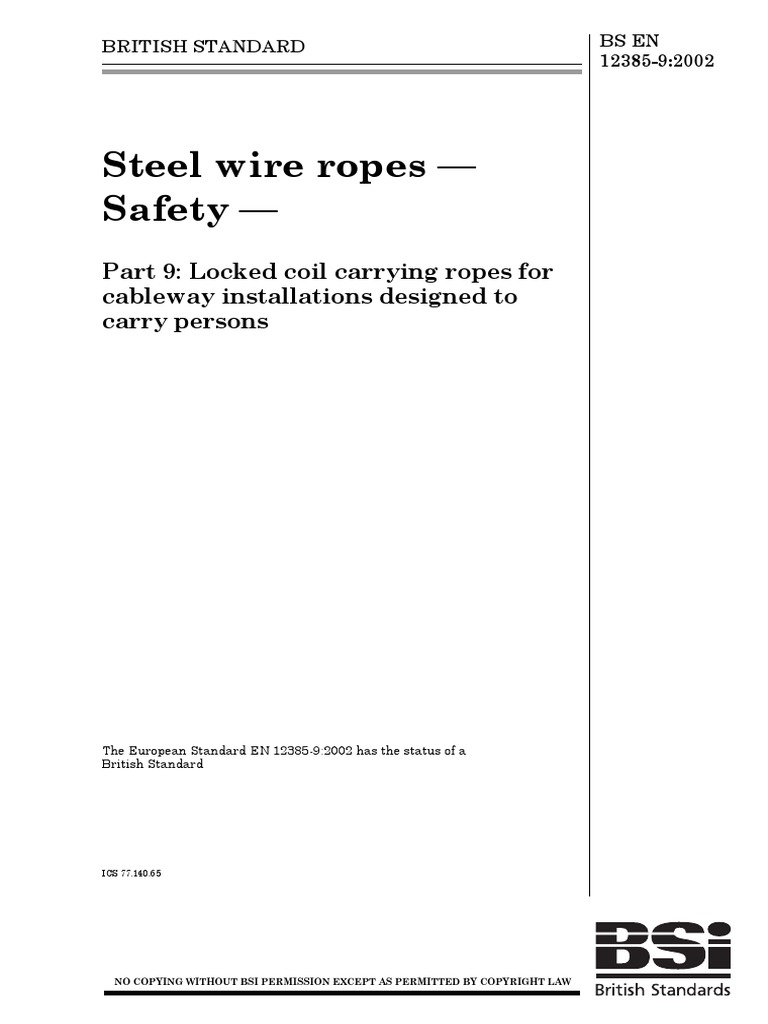 BS en 12385-9-2002 | PDF | Rope