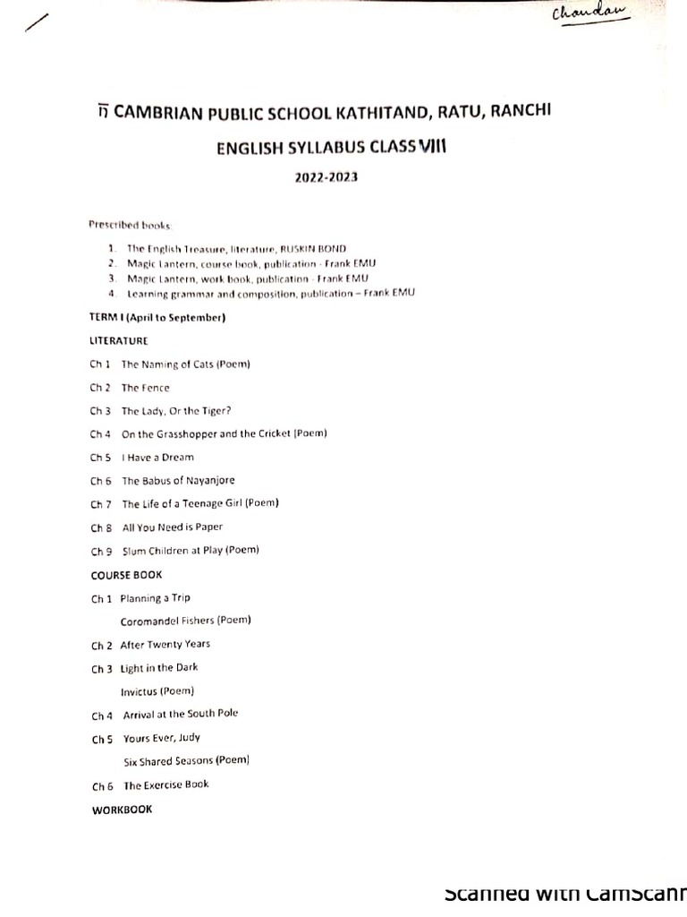 Syllabus of Class-VIII | PDF