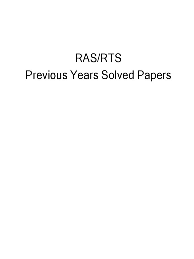 RAS RTS Previous Years Solved Papers | PDF