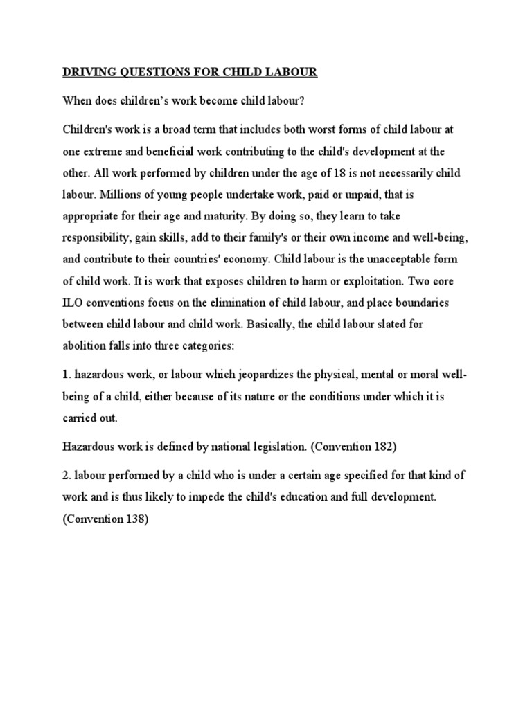Child Labour: Issues and Solutions | PDF | Child Labour | International ...