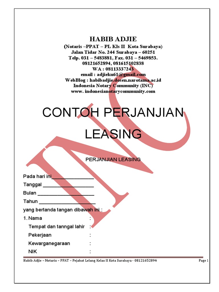 Pak Habib - Contoh Perjanjian Leasing | PDF