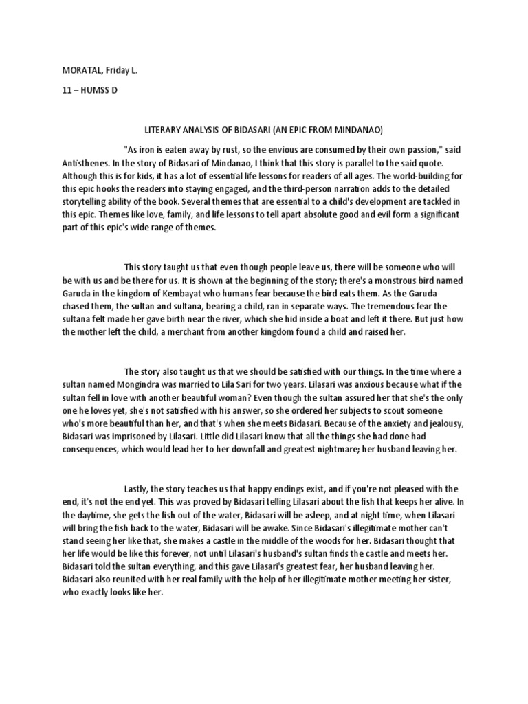 Literary Analysis of Bidasari | PDF
