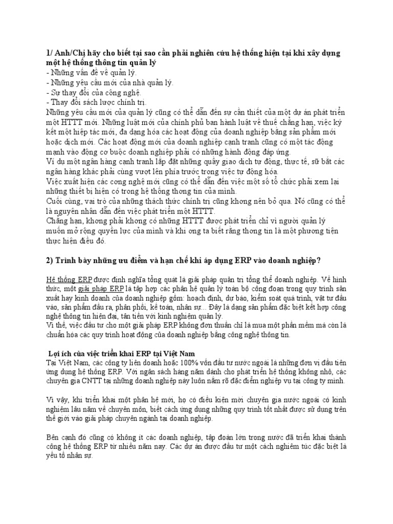 Ôn tập HTTTQL | PDF