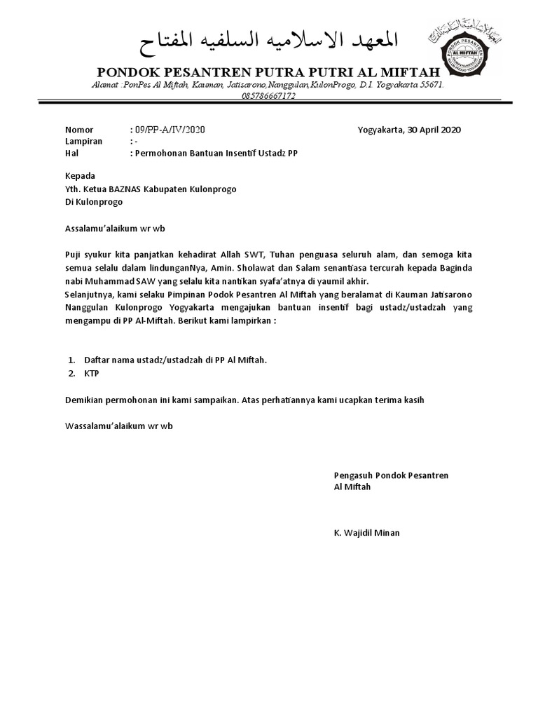 Proposal Insentif Guru Ngaji | PDF