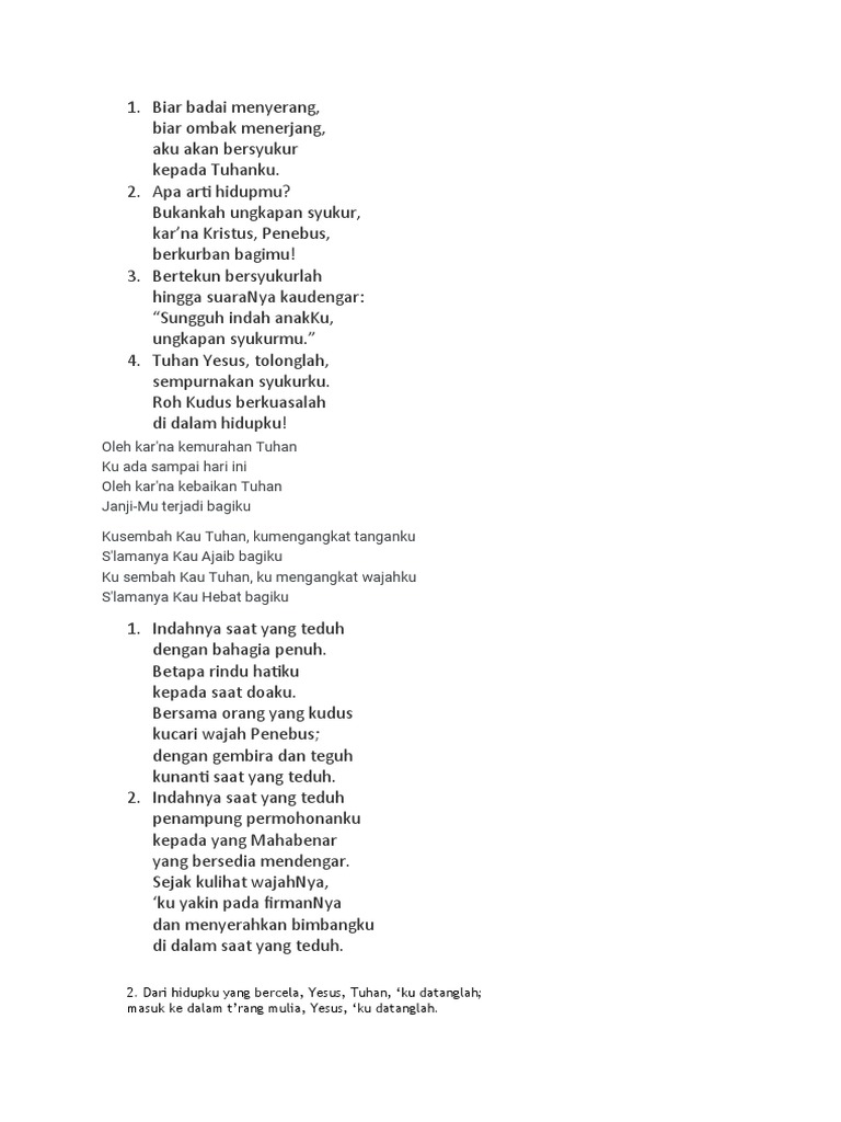Dari Hidupku Yang Bercela, Yesus, Tuhan, Ku Datanglah Masuk Ke Dalam T ...