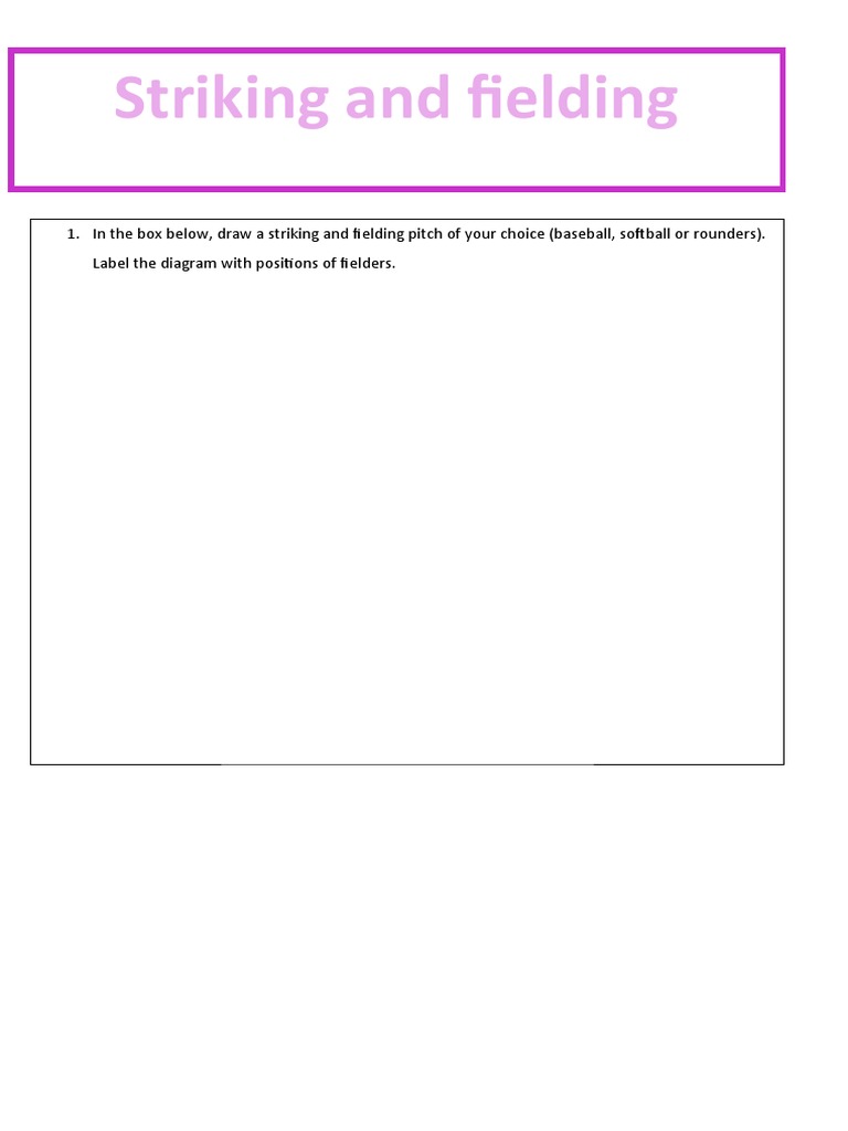 Lesson 4 - Striking and Fielding | PDF Lesson 4 - Striking and Fielding | PDF