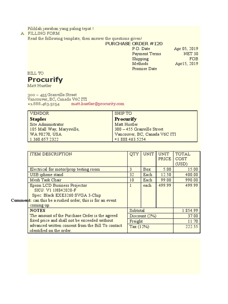 Understanding a Purchase Order Form | PDF | Electromagnetism | Electricity