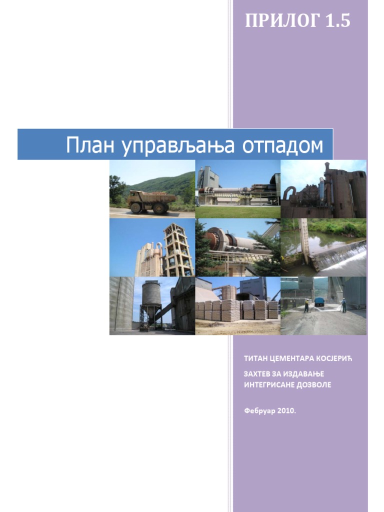 Plan Upravljanja Otpadom - Titan Cementara Kosjeric | PDF