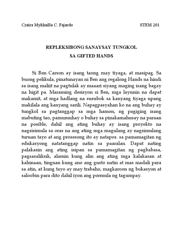 Repleksibong Sanaysay | PDF