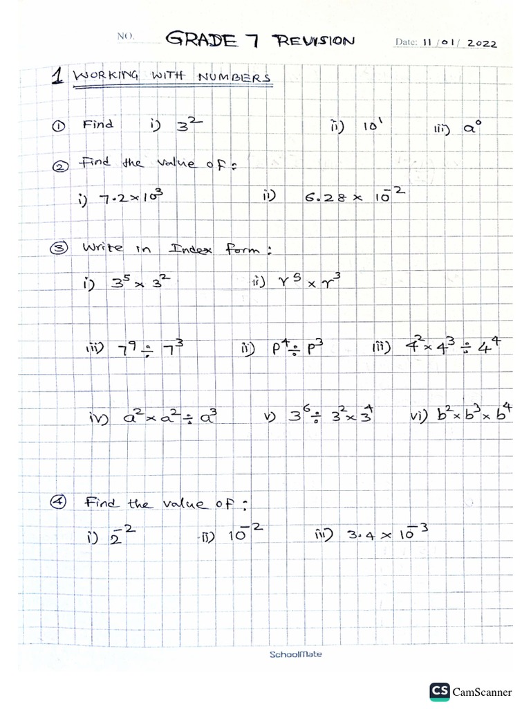 G7 Revision Working With Numbers | PDF