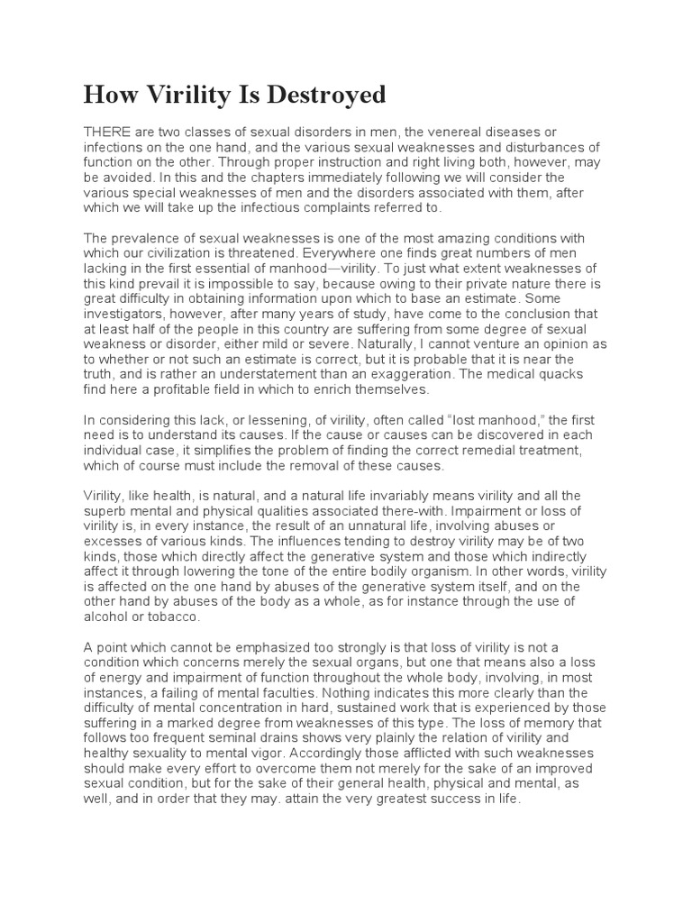 Chastity, Virility in Men and Brahmacharya - From A Site | PDF | Sexual Intercourse | Orgasm