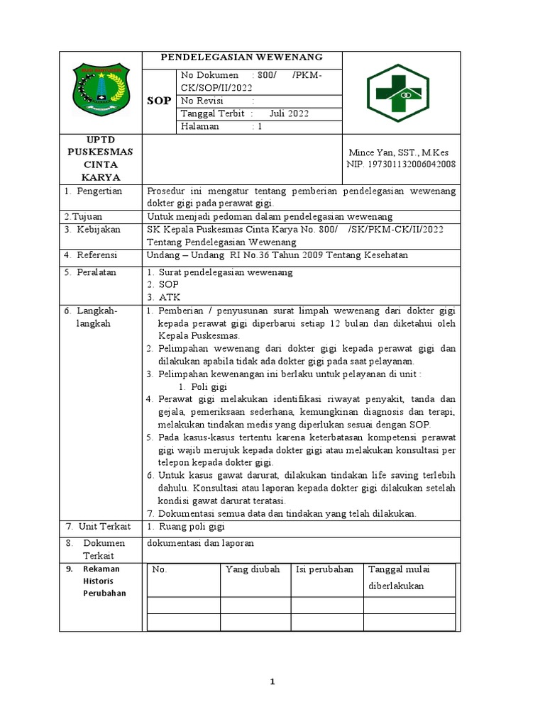 Sop Pendelegasian Wewenang | PDF